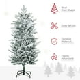 HOMCOM 4.5' Artificial Christmas Tree with Sonw Flocked, Auto Open ...
