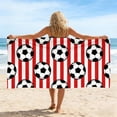 Orangide Soccer Themed Beach Towel Microfiber Bath Towel 55 x 28 Inches ...