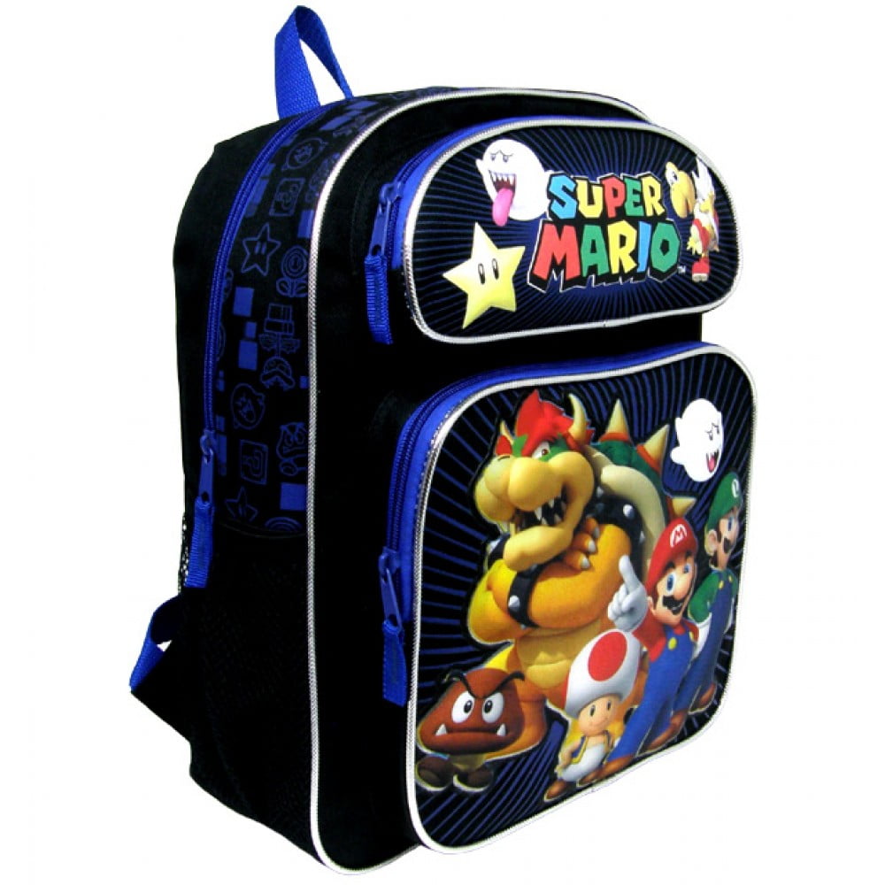 Super Mario Black 14" Medium Backpack #SD26778 - Walmart.com