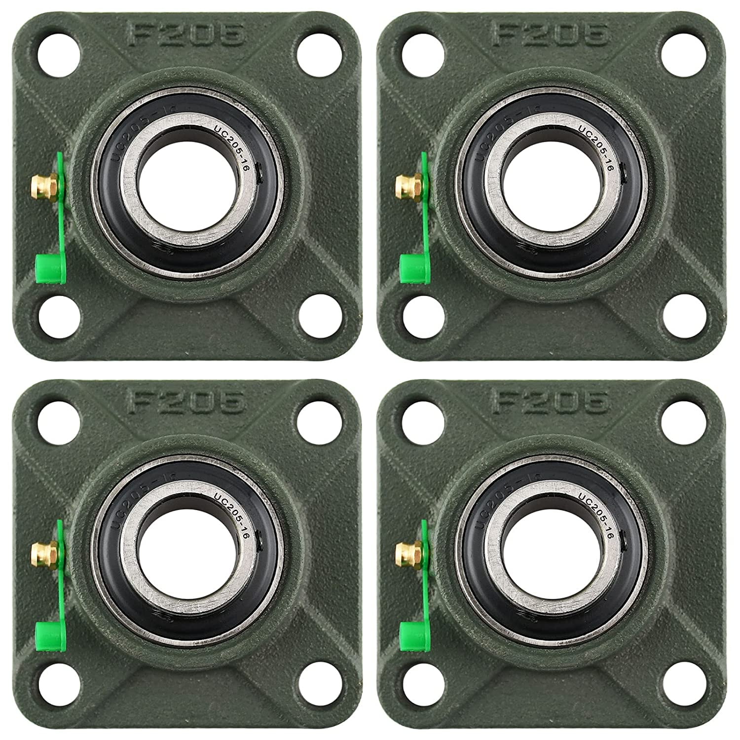 UCF205-16 Solid Pillow Block Flange Mounted Bearing-1 INCH Bore 4 Bolt ...