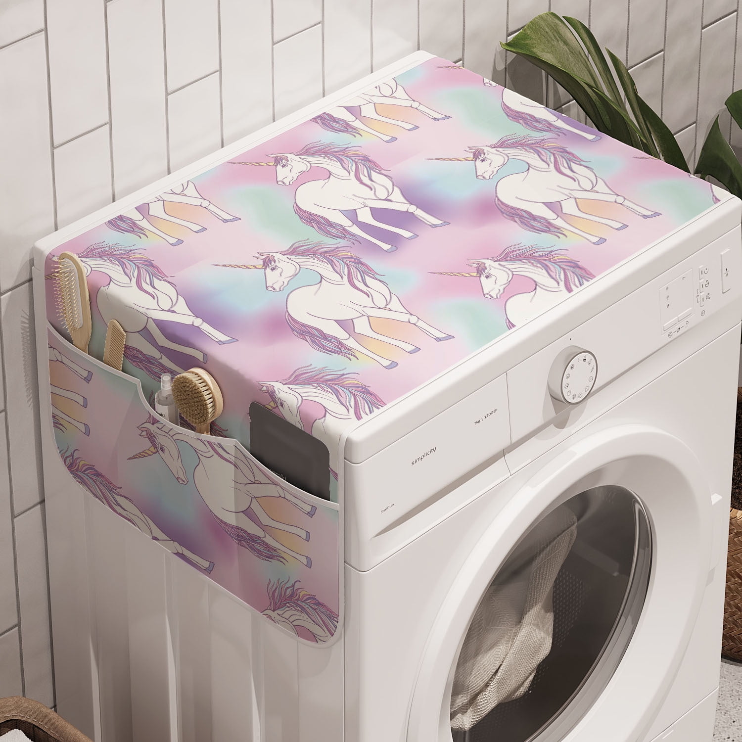 Pastel Washing Machine Organizer, Childish Theme Colorful Concept Along ...