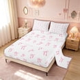 meiyoeat Minimalist Bow Print Bed Sheets for Kids Girls, Simple Cartoon ...