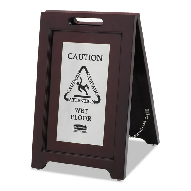 Rubbermaid Commercial Executive 2-Sided Multi-Lingual Caution Sign ...