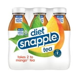 Diet Snapple Mango Tea, 16 fl oz, 6 Pack, All Natural, No Artificial ...