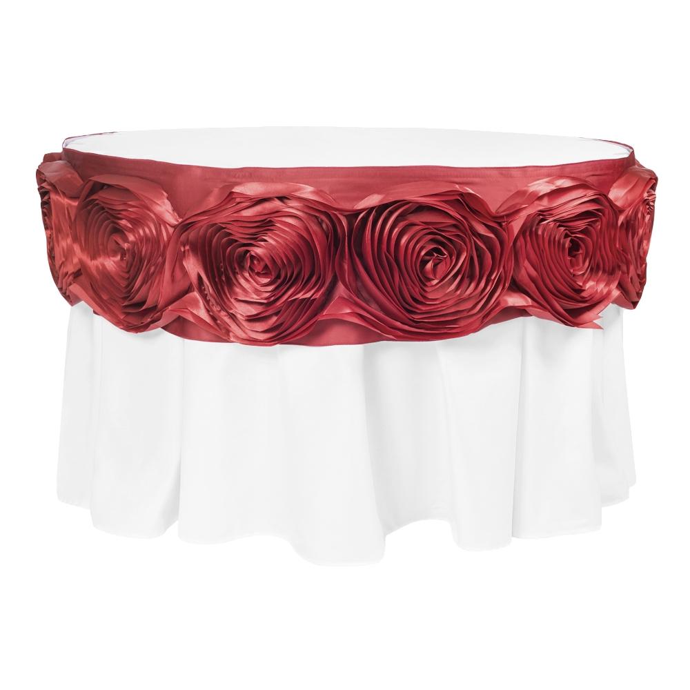 1 Pc, 17Ft X 13" Large Rosette Table Trim W/Velcro - Apple Red For Cake ...