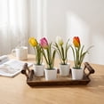 Realistic Pink PE Artificial Flower Desktop Decor with Base for Home ...