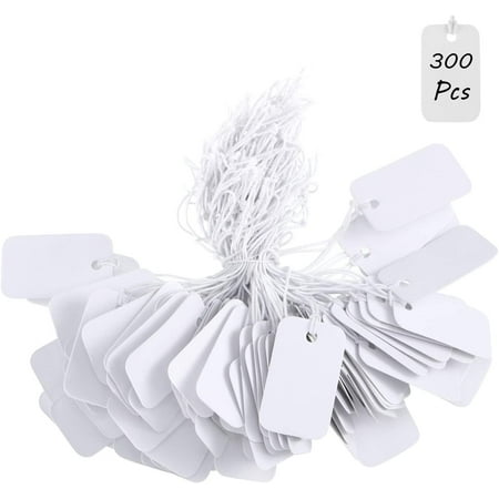 300 Pieces White Price Tags Marking Tags Rectangle Blank Price Labels ...