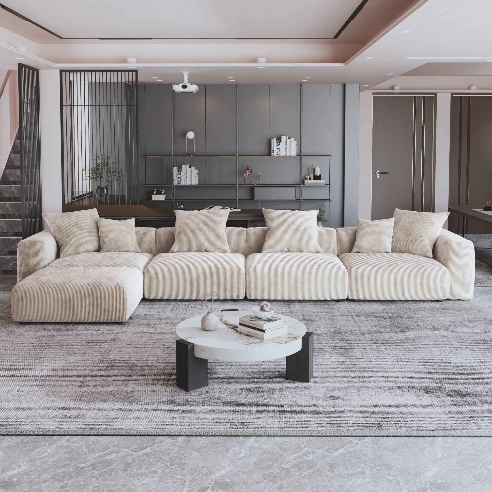 Click here for Bokifol 181L Shaped Modern Sofa Modular Sectional... prices