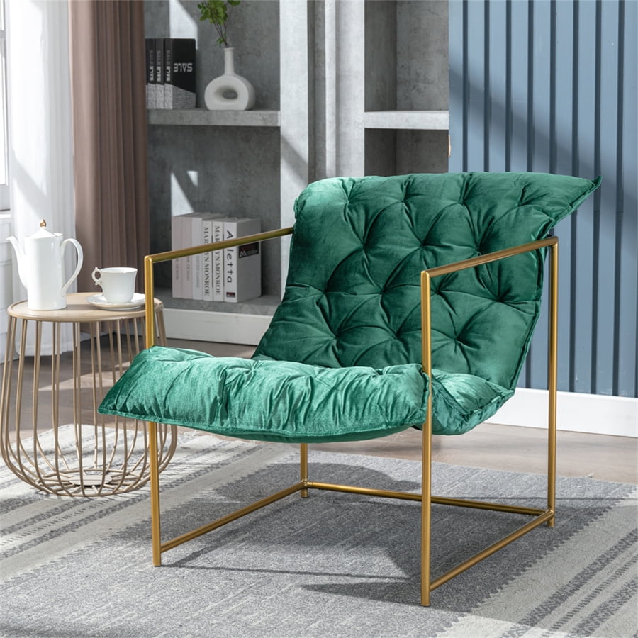 Accent Chair, Casual Single Sofa Chair with Open Metal Frame and ...