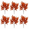 Gallickan 6 Pack Artificial Colored Leaves Faux Potted Foliage ...