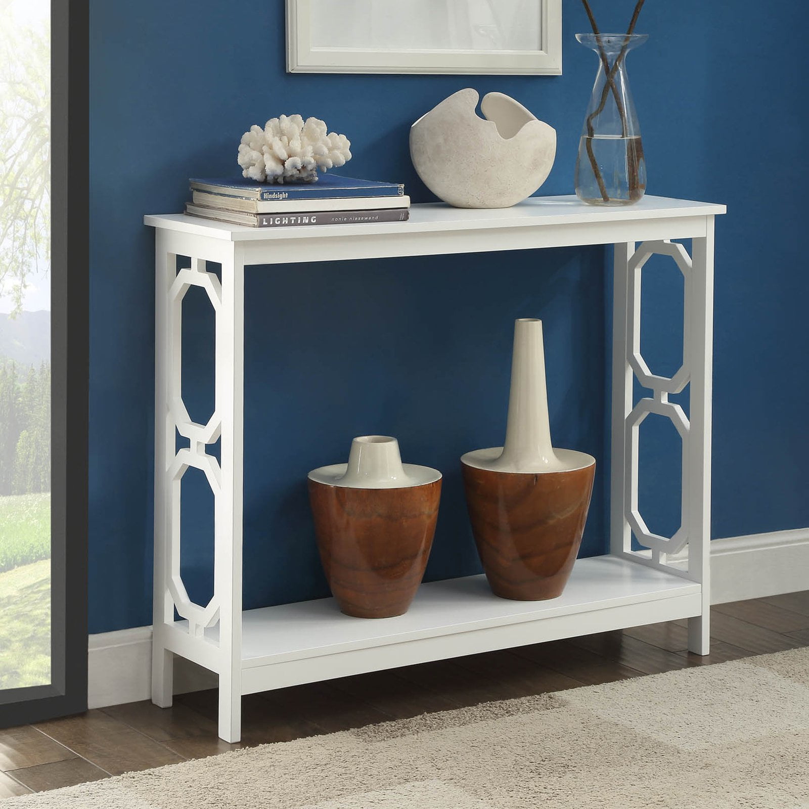 Convenience Concepts Omega Console Table with Shelf, White - Walmart.com