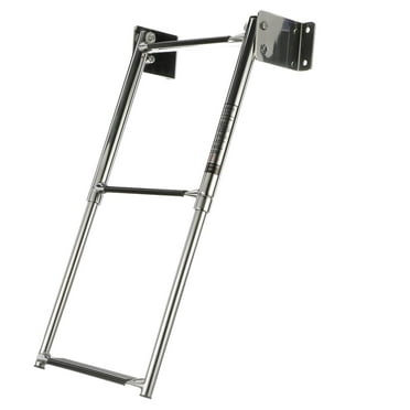 Bilot Universal Mount Aluminum 2 Step Folding Transom Boat Ladder ...