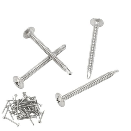 Self Drilling Screws, 304 Stainless Steel M4.2x50 Fasteners Truss Head ...