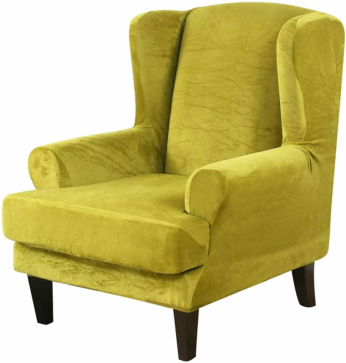 SHANNA Wingback Chair Slipcover Sofa Furniture Protector 2-Piece ...