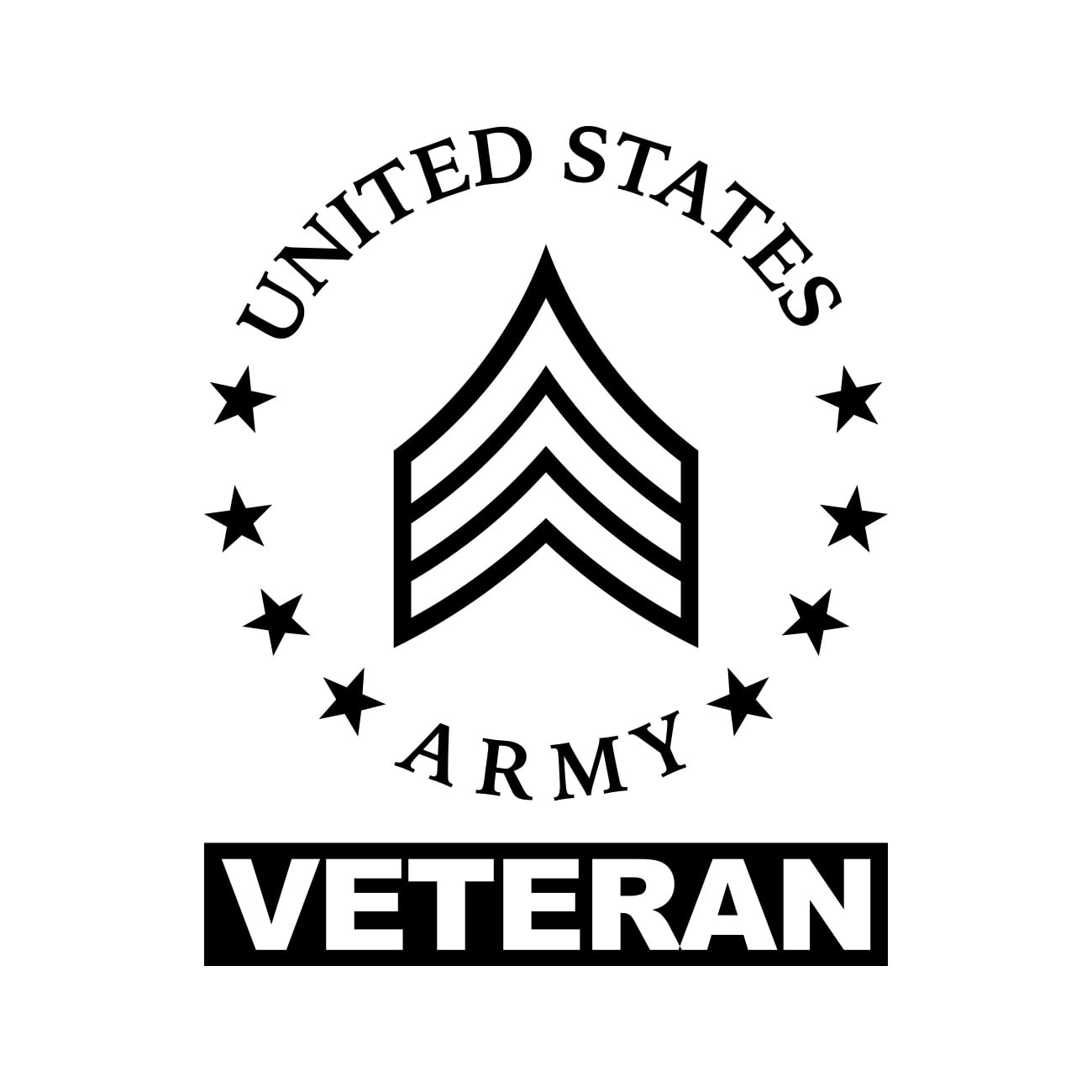 E-5 Sergeant Veteran US Army Rank Sticker Decal Die Cut - Self Adhesive ...