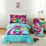Barney Toddler Bedding, 5Pc Set, Comforter, Sheet, Pillowcase, Throw ...