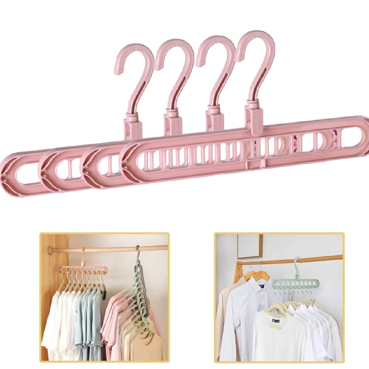 TRIANU 4 Pack Magic Plastic Hangers - Closet Space Saving Hangers ...