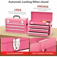 3 Drawer Metal Tool Box, Portable Metal Tool Box with EVC Liners and ...