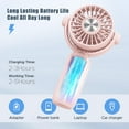 Mini Hand Fan, Portable Handheld Fan, USB Rechargeable Battery Fan with ...