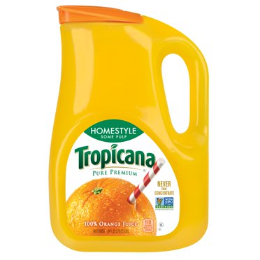 Tropicana Original No Pulp 100% Orange Juice, 52 fl oz, Fruit Juice ...