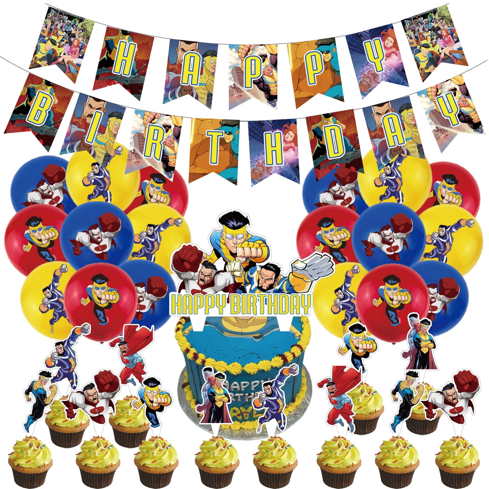 Click here for Balqoifd 32pcs For Invincible Theme Birthday Party... prices