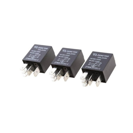 3 Pieces 24V 30A Car Automotive 5Pin SPST Relay Harness Van Boat ...