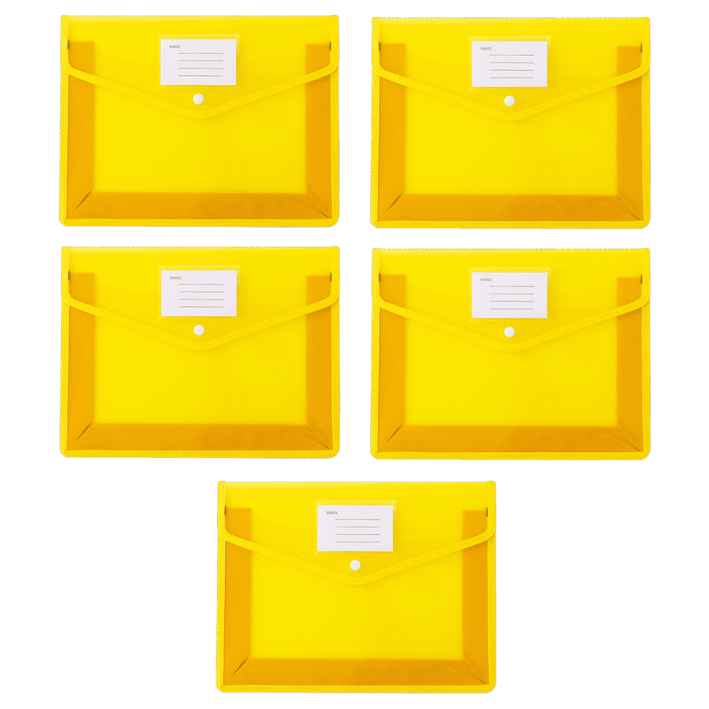 5 pcs Plastic Folder with Snap Closure Clear Document Plastic File ...