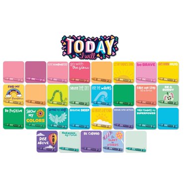 Eureka Crayola Colors and Shapes Bulletin Board Set, Classroom Crayon ...