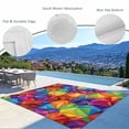 Abstract Geometric Outdoor Rug, Vintage Color Modern Artificial Shape ...