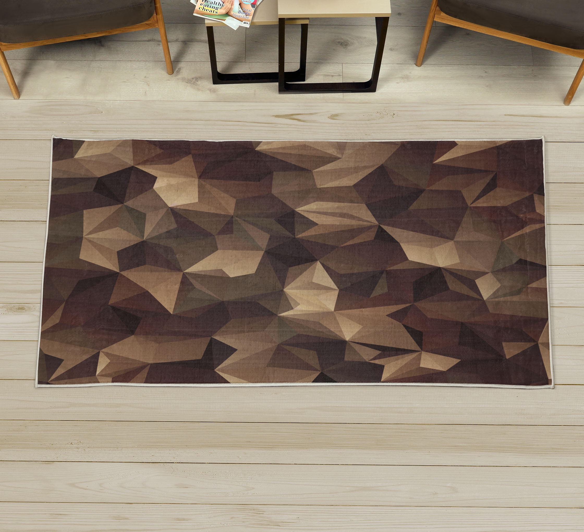 Geometric Decorative Rug, Abstract Style Composition Camouflage Design ...