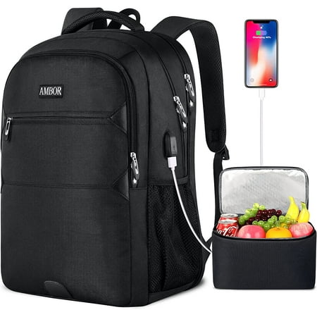 Lunch Backpack, 15.6inch Laptop Backpacks with Insulated Cooler Lunch ...