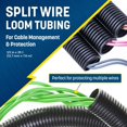 1/4 Inch x 100ft Split Wire Loom Tubing, Split Cable Sleeve Cord ...