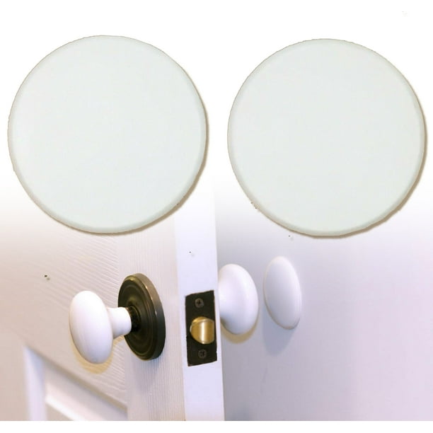 Set of 2 Wall Shield For Door Knob Round Stick On Stopper Plates Wall ...
