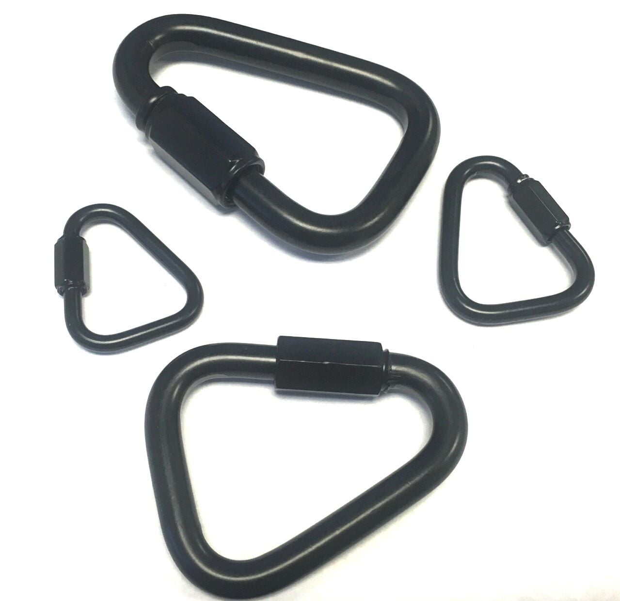 10 Pc Set - Black Coated Satin Finish Delta Quick Link/Chain Link - 1/2 ...