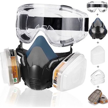 ST-100X Reusable Full Face Gas Mask with Vapor, Particulate Filtration ...