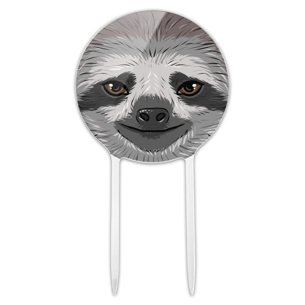 Acrylic Cute Sloth Face Cake Topper Party Decoration for Wedding ...