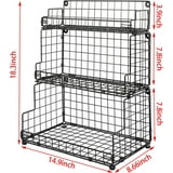 Cosrack 3 Tier Stackable Wire Basket Black with Adjustable Feet Kitchen ...