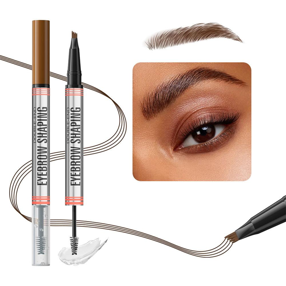 2-In-1 Double-End Eyebrow Pen with 4-Prong Tip and Liquid Liner for ...