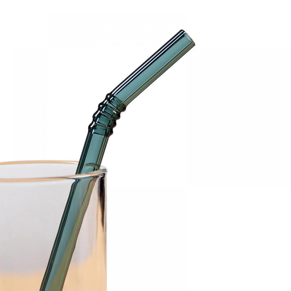GOODLY Reusable Bent Glass Drinking Straws,Eco Friendly Reusable Straws ...