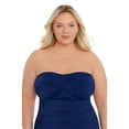 Time And Tru Womens And Plus Bandeau Twist Front One Piece Swimsuit