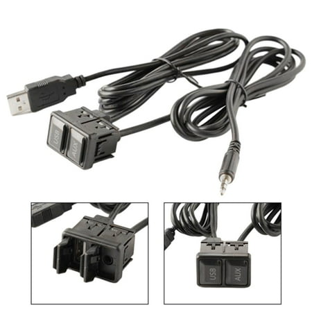 Car Dash Flush Mount AUX USB Port Panel Dual USB Extension Adapter ...