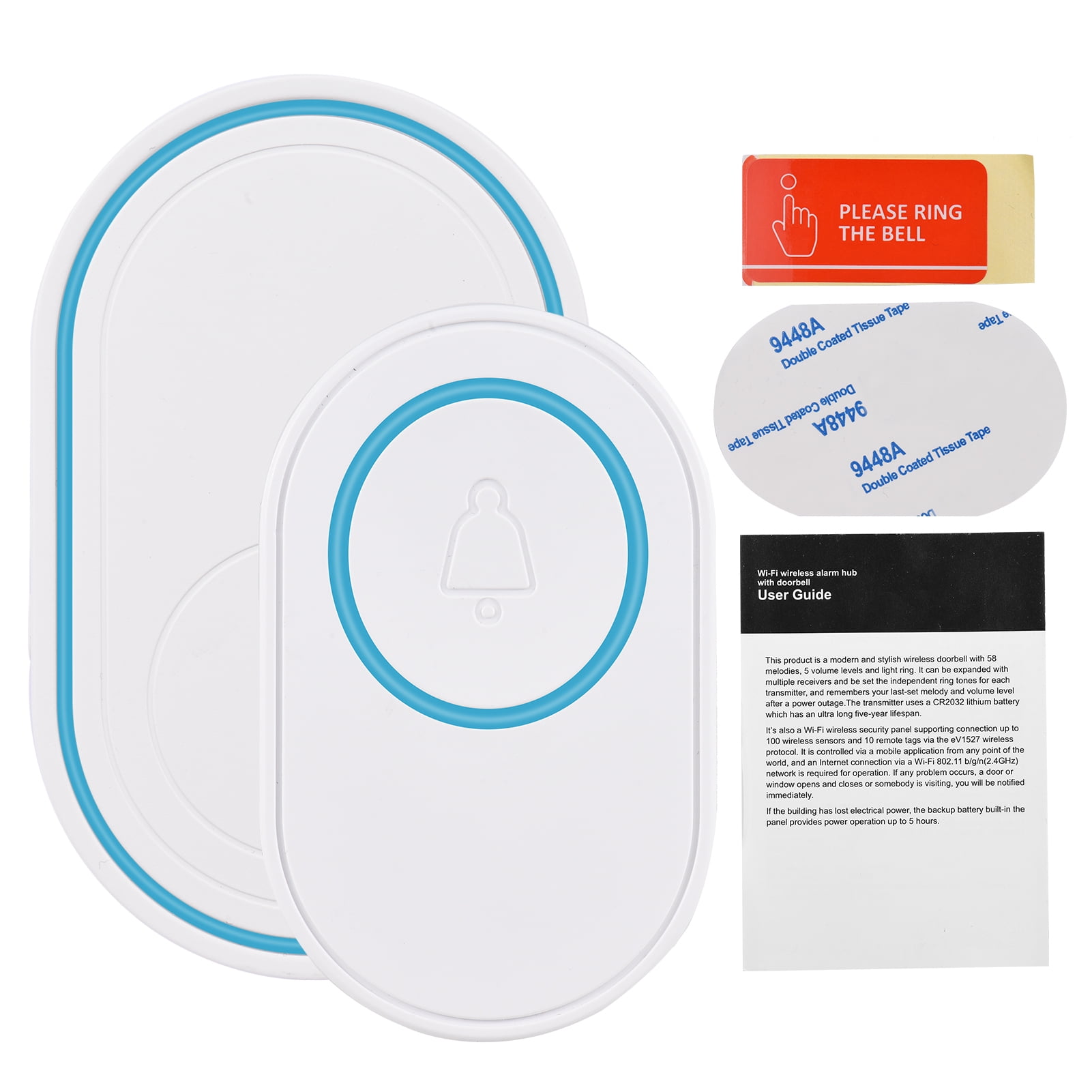 Wireless Doorbell Plug-in Chime Receiver with 58 Melodies 5 Levels Mute ...