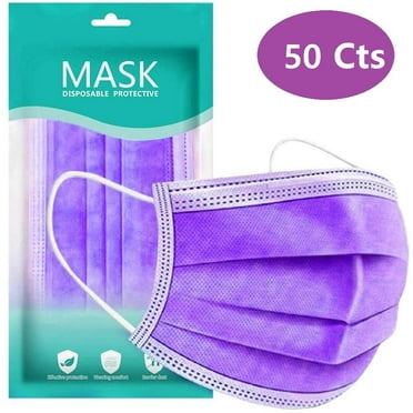 100 Pack USA Made Blue Disposable Face Masks 3 Ply for Protection ...