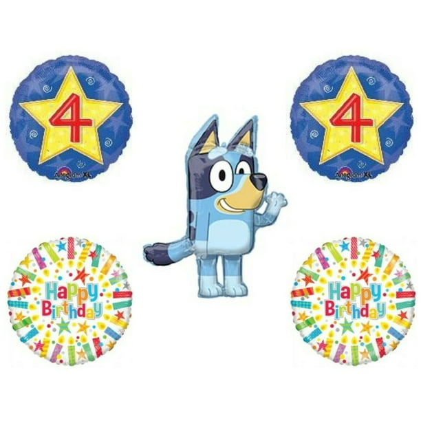 Bluey 4th Fourth Happy Birthday Party Balloons Decorations Supplies ...