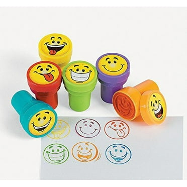 US TOY MX455 Smiley Face Ink Stampers - 6 Pieces - Walmart.com