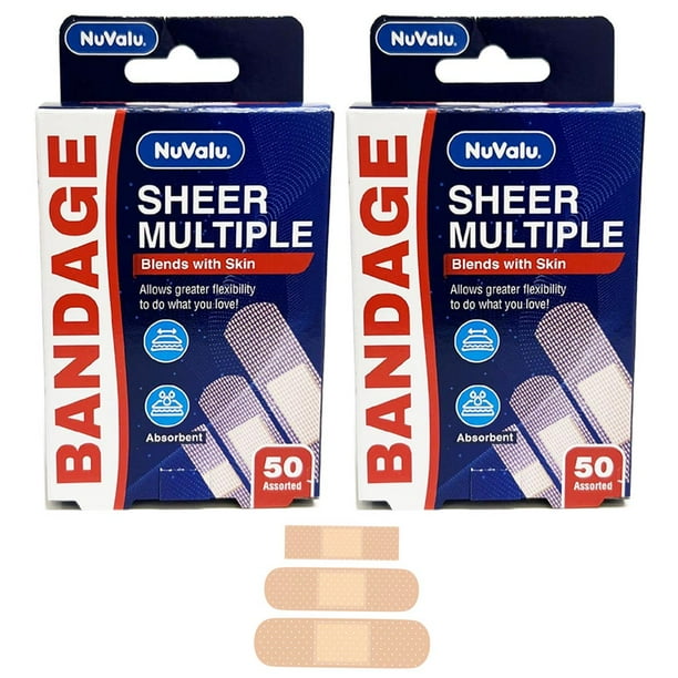 100 Ct Adhesive Bandages Sheer Sterile Flexible Strip Band First Aid ...