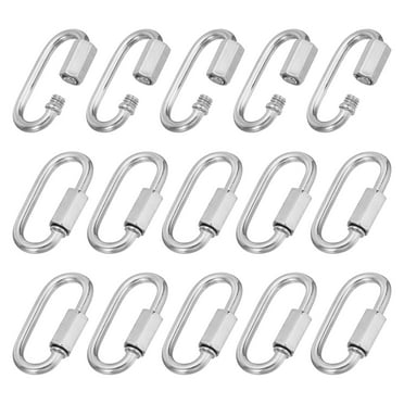 Uxcell 4mm Steel Chain Quick Links Screw Locking Chain Connector Ring ...