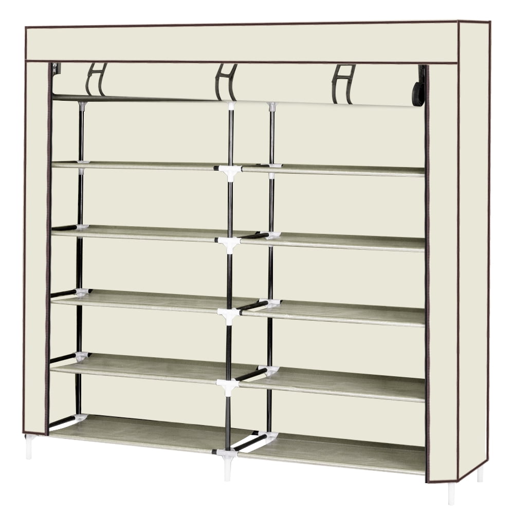 Tcbosik 7 Tiers Portable Shoe Rack Closet Fabric Cover Shoe Storage ...