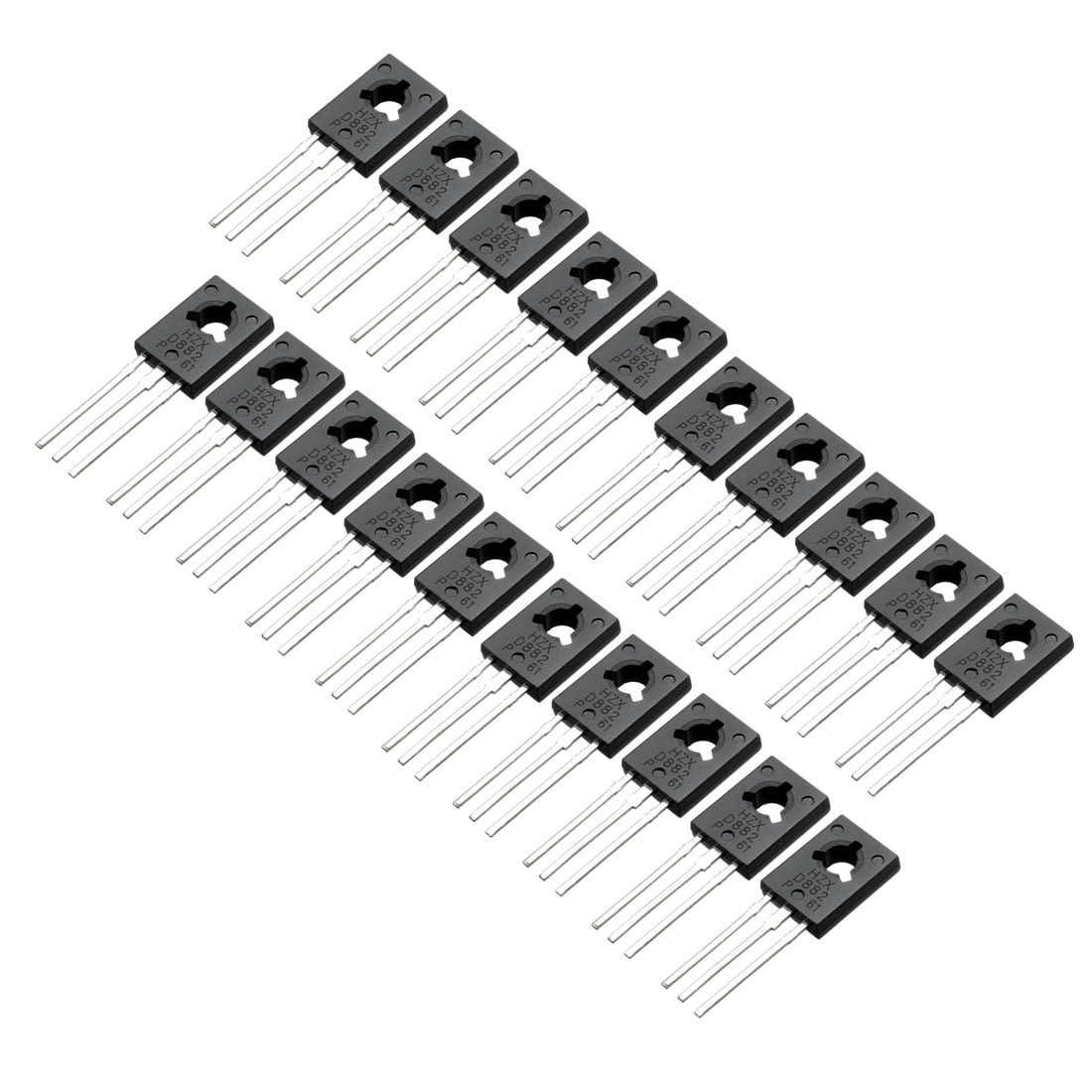 20 Pcs TO-126 NPN 3 Pins PCB Through Hole Bipolar Transistor 30V 3A 1 ...