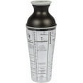 Recipe Cocktail Shaker 16 oz with Jigger, Strainer 6 Printed Mixed ...